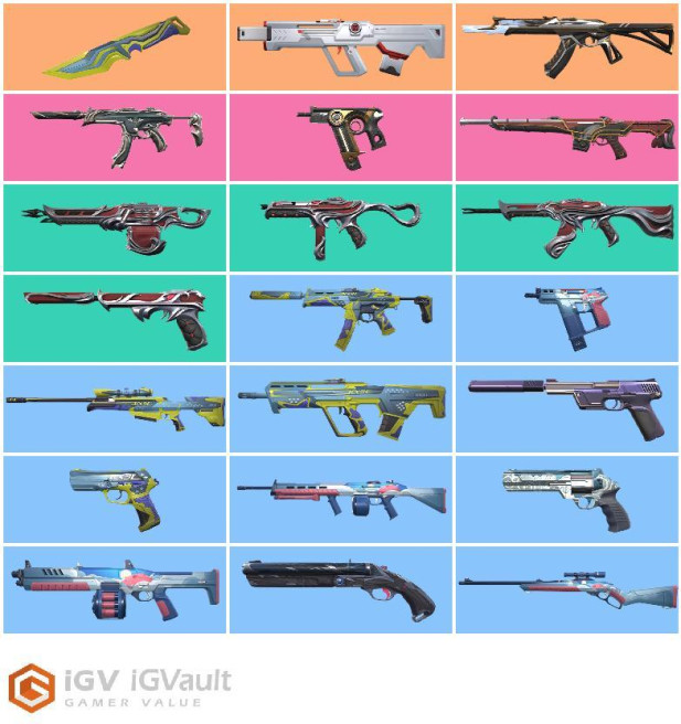 21 skins|1 knife|Sentinels of Light Vandal|Spectrum Bulldog|Forsaken ...