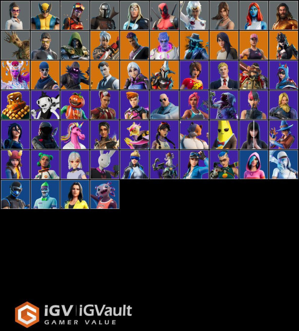 64 skins : |OG STW| Neo Versa / Gold Midas / Gold Brutus / Cloud ...