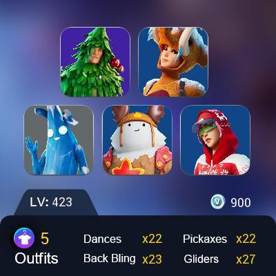 Skins: 5 | Polar Peely , Lt. Evergreen , Wooly Warrior , Arctic Adeline ...