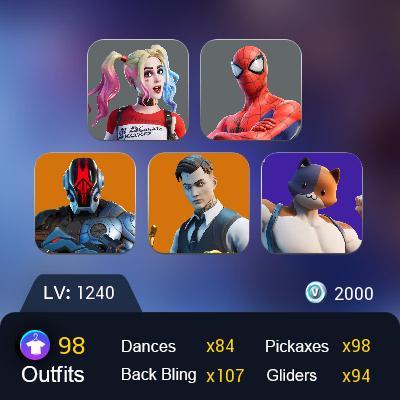 PC\PSN\NINTENDO 98 SKIN + POLAR PEELY + DEADPOOL + SPIDER-GWEN + SPIDER ...