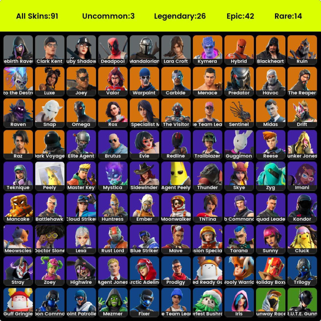 91 skins | OG STW | The Reaper | Take The L | Blue Team Leader | Fixer ...