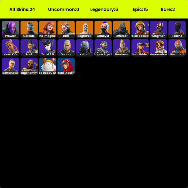 24 skins | Rogue Agent | Ragnarok | Drift | The Imagined | Catalyst ...