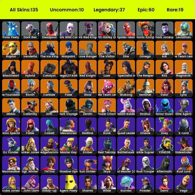 Full Access / 135 Skins / Honor Guard / Reaper / Blue Squire / Omega(5 ...