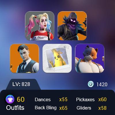 PC+PSN+XBOX+SWTICH + 57 Skins + STW,Harley Quinn,Trilogy,Prodigy ...