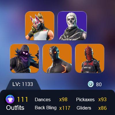 111 SKINS, ROYALE KNIGHT, OMEGA, BLUE SQUIRE, OLD PVE, SKULL TROOPER ...
