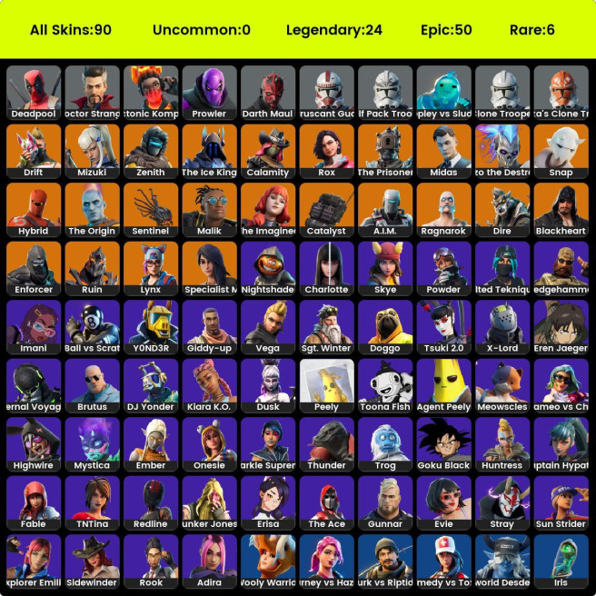[PC/XBOX] 90 skins | Mizuki | Lynx | Rox | The Origin | Sentinel ...