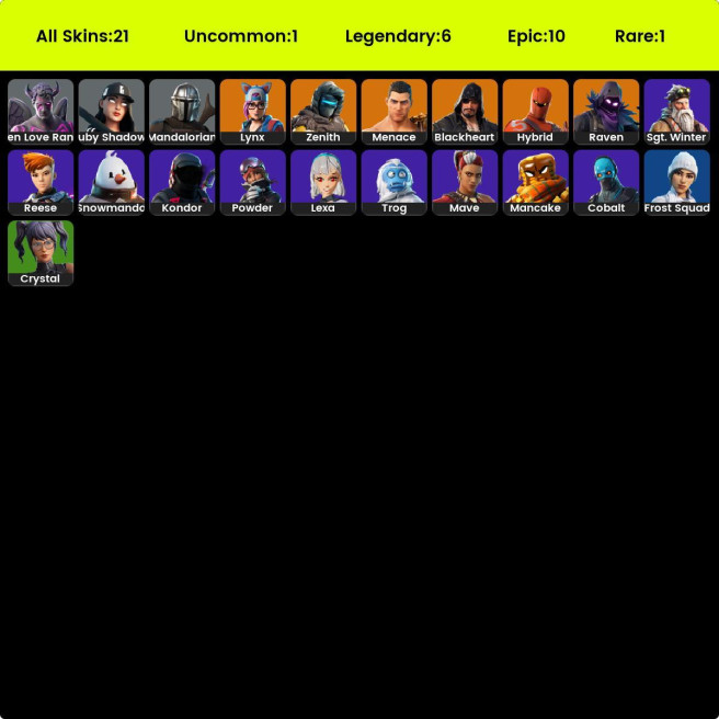 21 SKINS MAIL CAN CHANGE 9 MAX STYLES - LYNX - CRYSTAL - FROST SQUAD ...