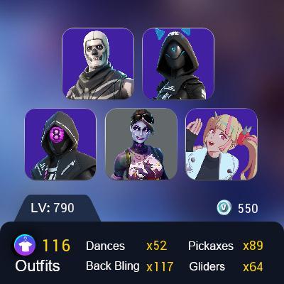 116 Skins / Full Access / Frozen Red Knight / Dark Red Knight / MrBeast ...