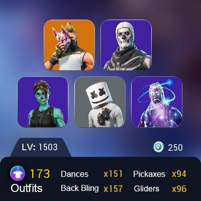 FA | PC/XBOX | 173 skins | Wonder | Galaxy | Glow | Gold Midas | Royale ...