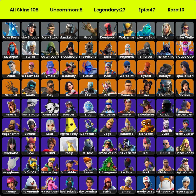 [PC/XBOX] 108 skins | OG STW | Neo Versa | Gold Brutus | Gold Midas ...