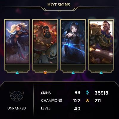 EUW / 120+ champs / 50 + skins / Spirit Guard Udyr + Eternal Sword Yi ...