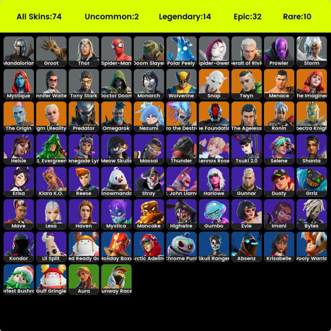 74 SKINS/SPECTRE KNIGHT/RONIN/TWYN/PREDATOR/SNAP AND MORE/FULL ACCESS ...