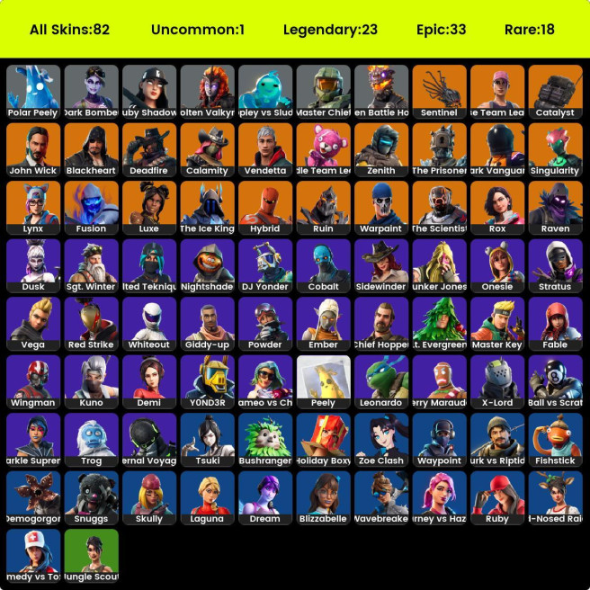 [PC] 82 skins | OG STW | Master Chief (Matte Black) | Fishstick (World ...