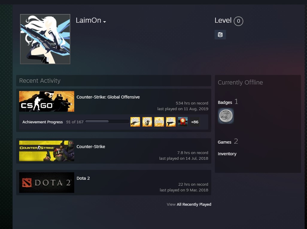 Prime RANK(2017 Service+Loyalty MEDALS)+260 WINS+534 Hours+Don't Starve ...