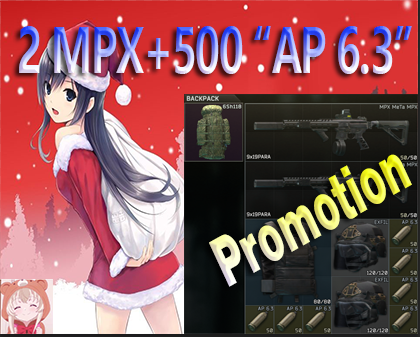 Promotion Gear Pack #9 [2 MPX +500 Rounds 9x19mm AP 6.3 Ammo+1 Slick+2 Exfil-Raid Fast Deliver ...