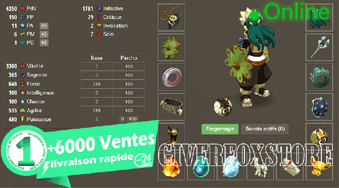 >[panoplie lvl 200 multi do crit] +[ pack parchot all ]+ 10m Kamas Bonus - iGV