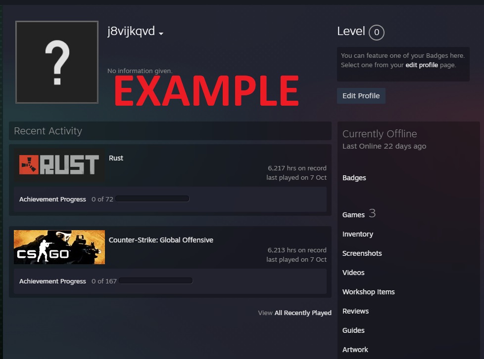 RUST with 6000 Hours+CS:GO with 6000 Hours [NOT Prime]+ PAYDAY 2 bonus ...