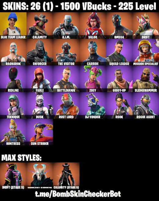 26 skins / Omega + Take The L + Blue Team Leader + Rogue Agent + Drift ...