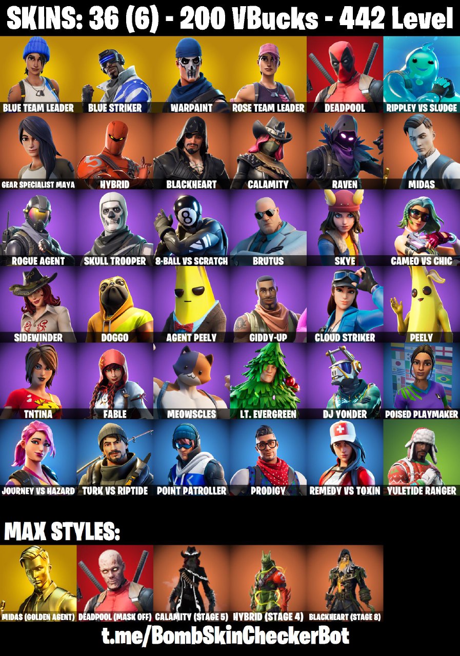 FA 36 SKINS | MIDAS (GOLDEN AGENT) , OG STW , BLUE TEAM LEADER , BLUE ...