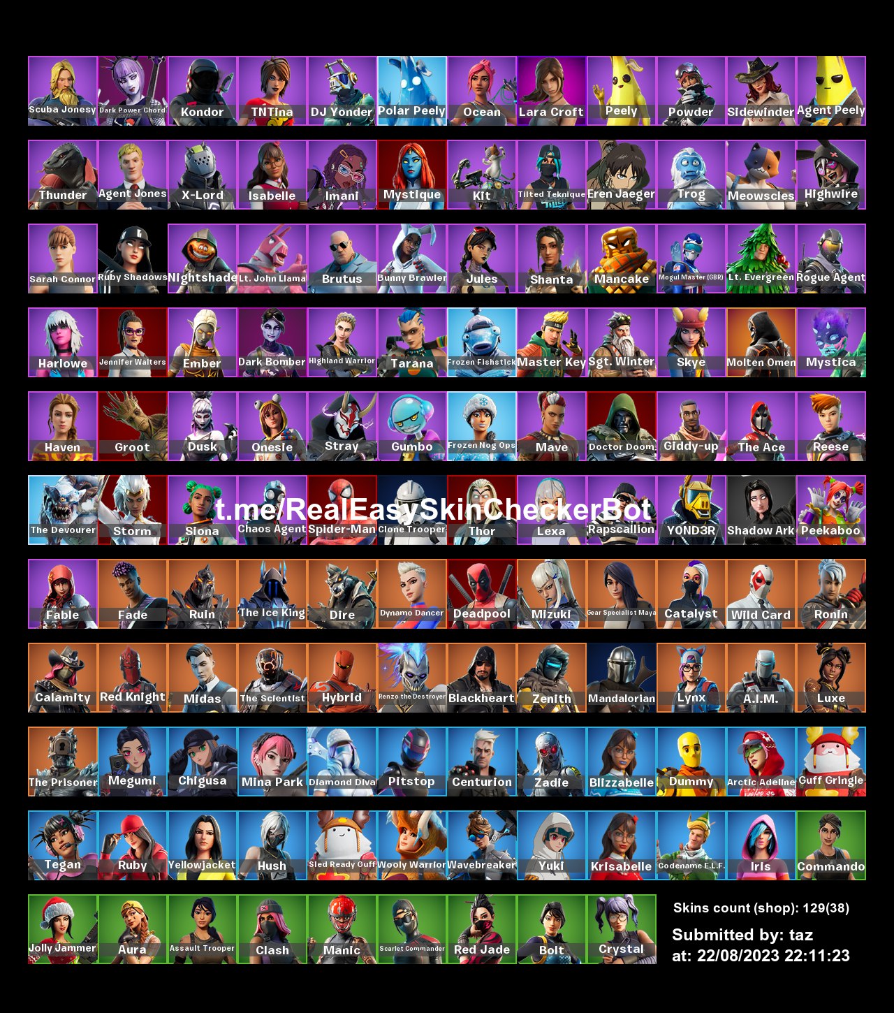 129 skins | Rogue Agent | Rust Bucket | Reaper | Leviathan Ax | Orange ...