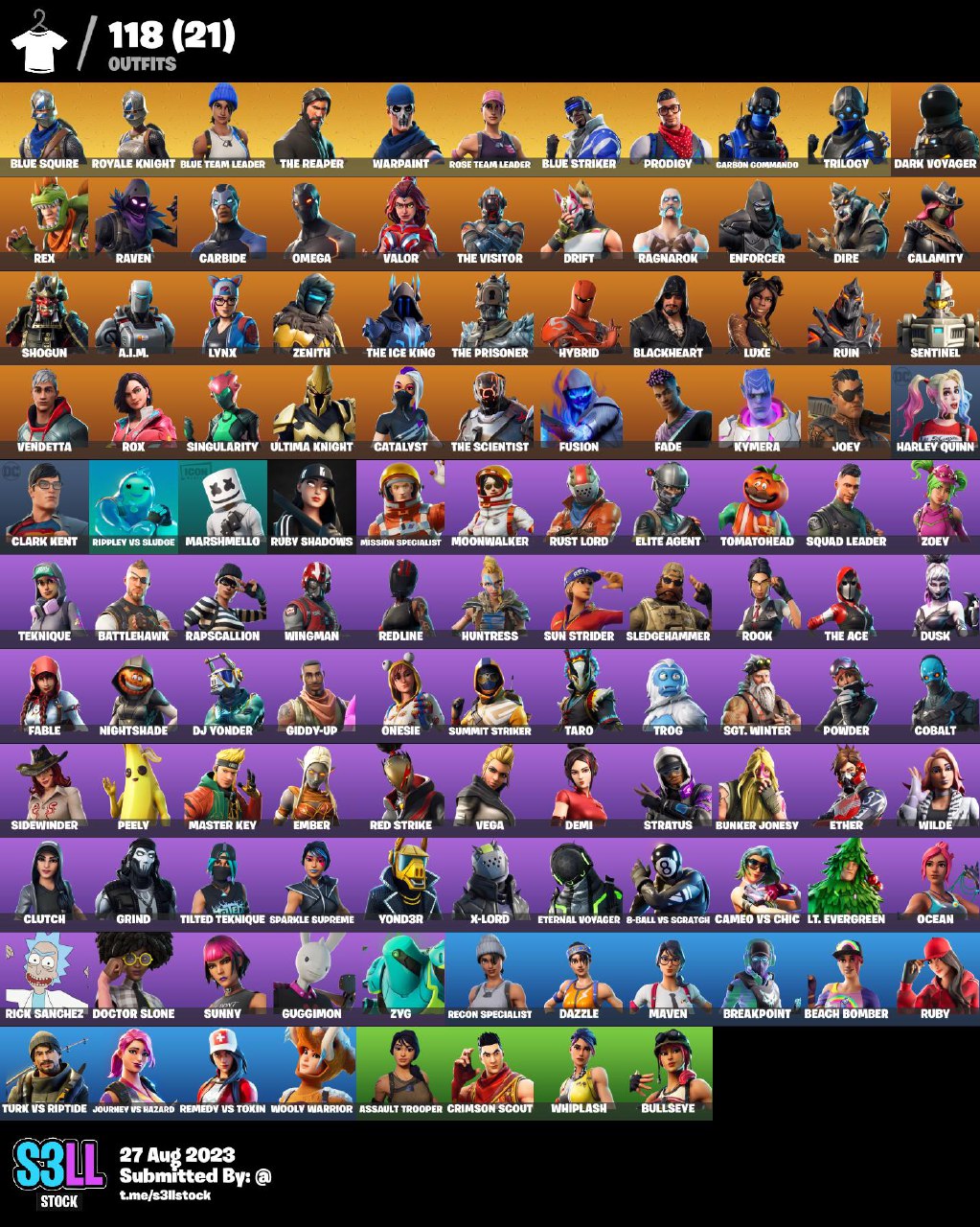 PSN/PC 118 SKINS MAIL CAN CHANGE - BLUE SQUIRE - REAPER - HARLEY - RICK ...