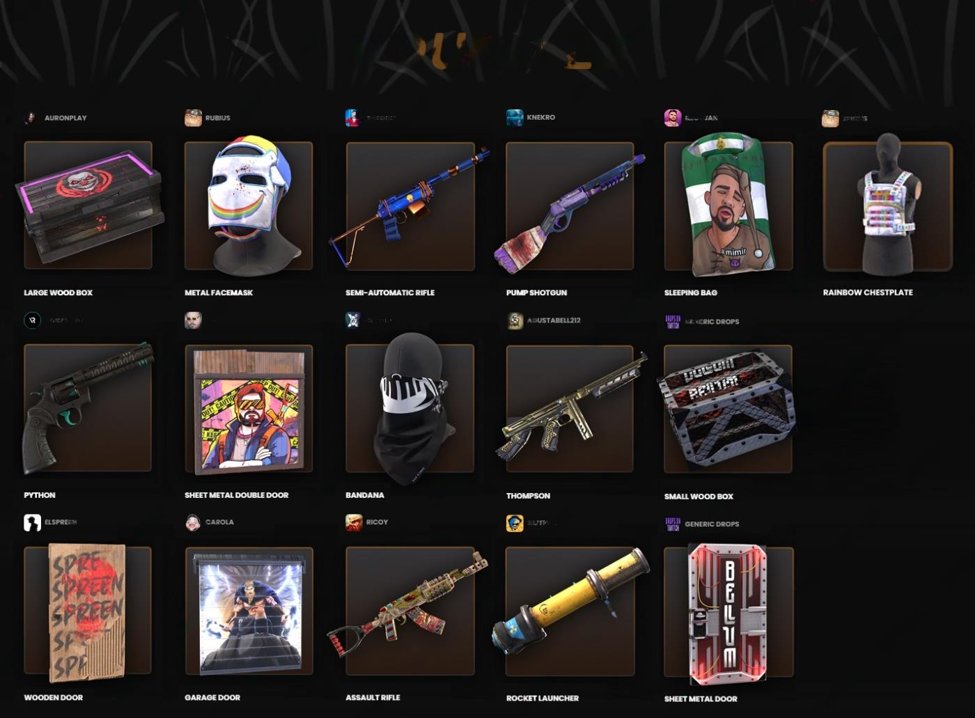 RUST Account with Twitch Drop Round 23 x Bellum (16 items) [STEAM] - iGV