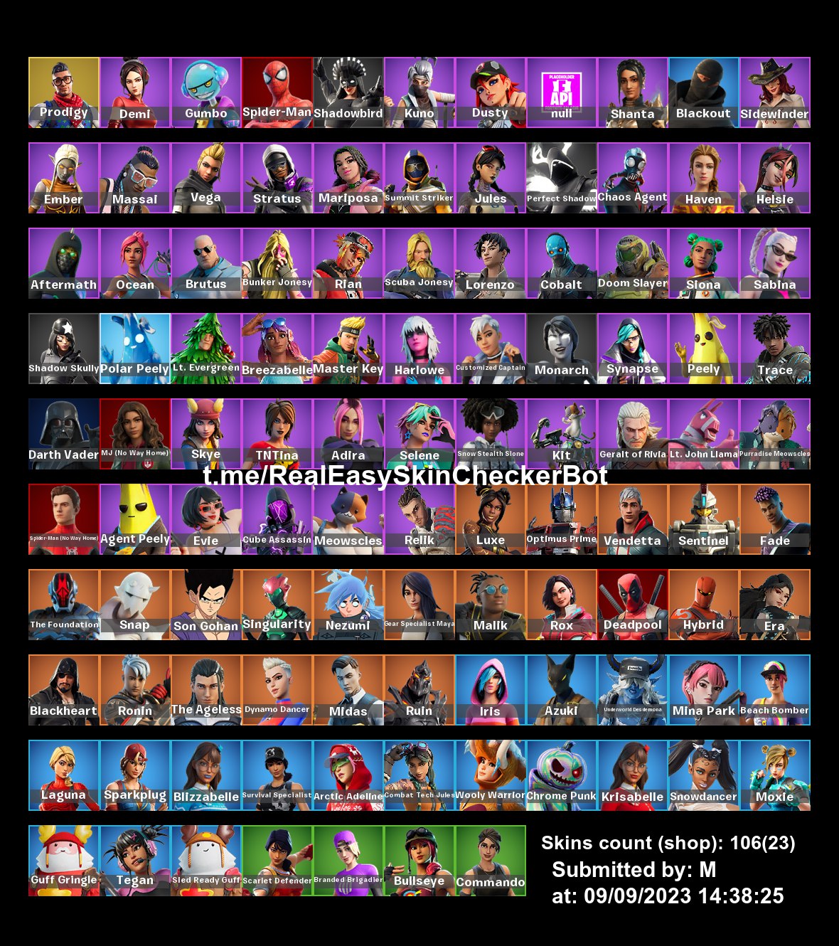 (Only PC) 106 Skins - Full Access - Dynamo dancer - Midas - Peely ...