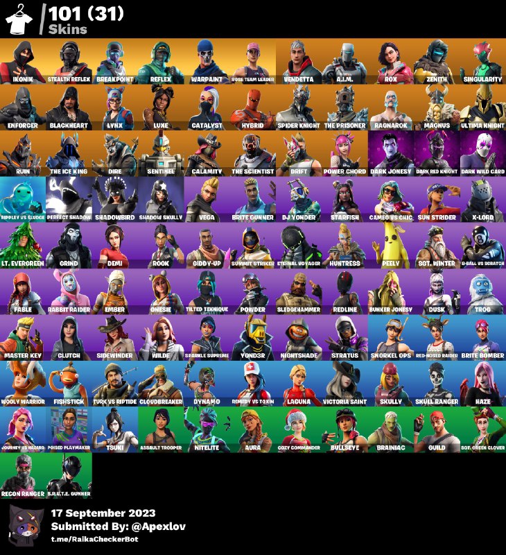 101 skins | OG STW | IKONIK | Stealth Reflex | Breakpoint | Reflex ...