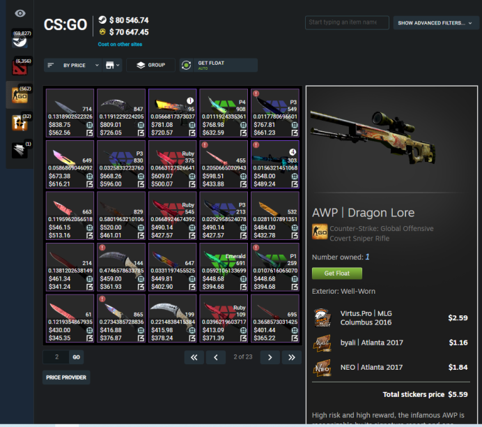 CS2 Prime + Dragon lore Inventory 80k usd - iGV