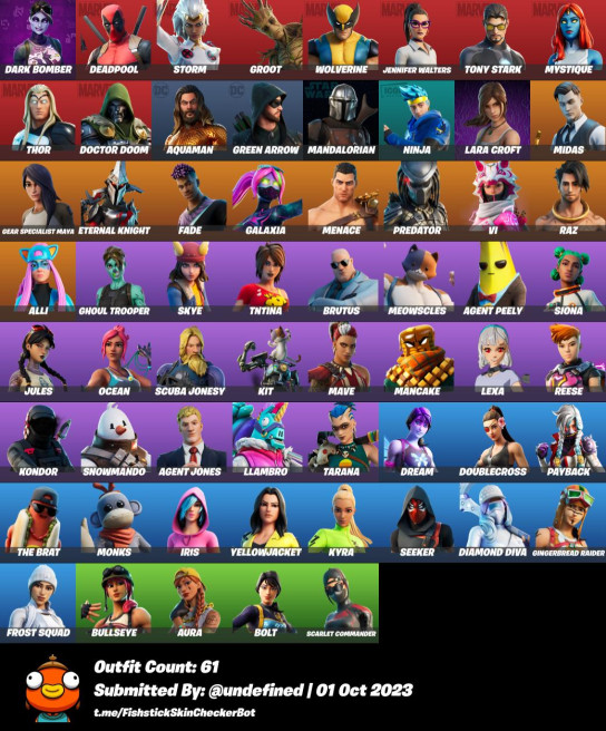 (Only PC) 61 skins + Leviathan Axe + Midas + Ghoul Trooper + Lara Croft ...