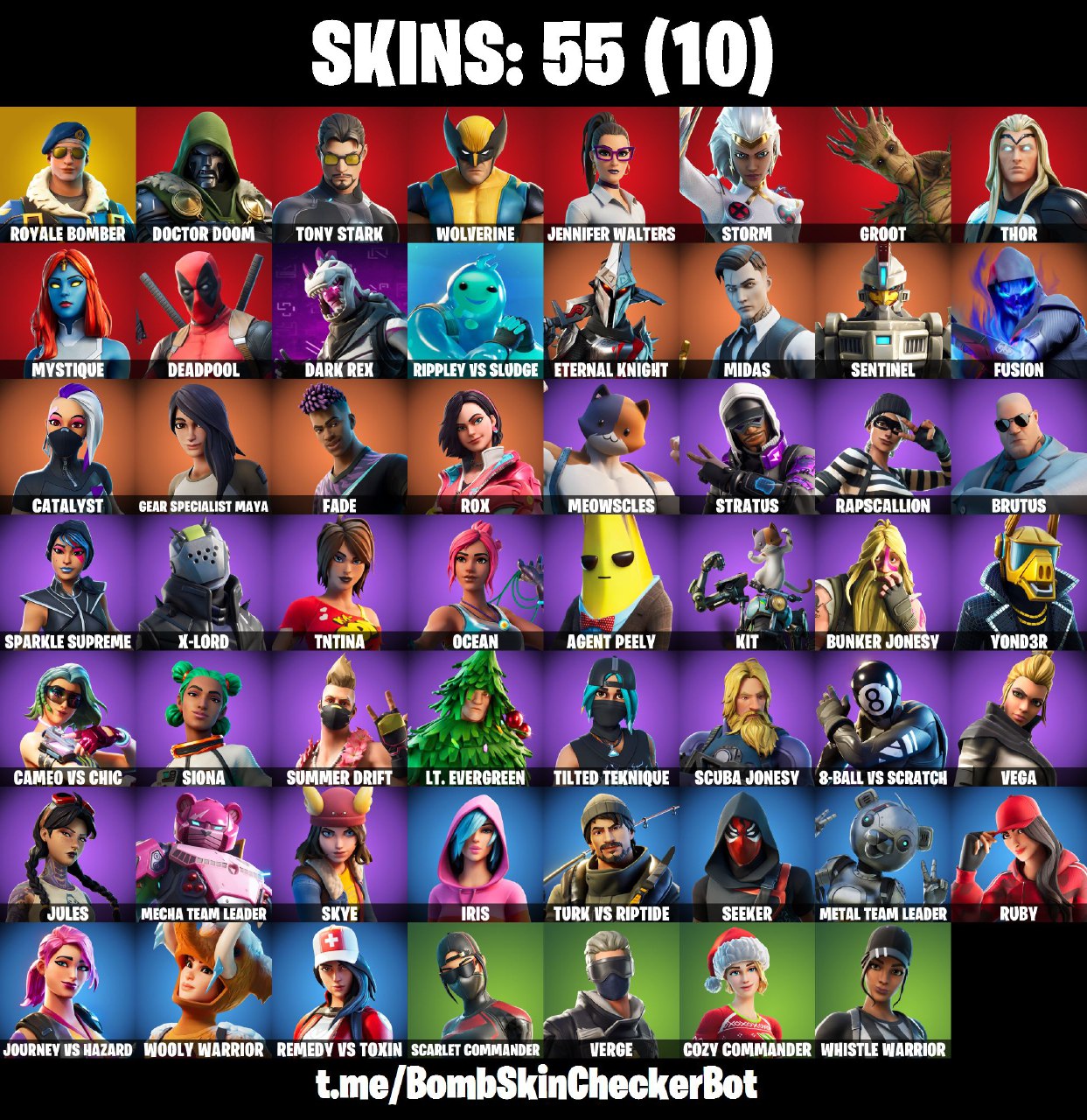 FULL ACCESO 55 SKINS + ROYALE BOMBER - iGV
