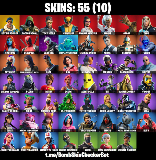FULL ACCESO 55 SKINS + ROYALE BOMBER - iGV