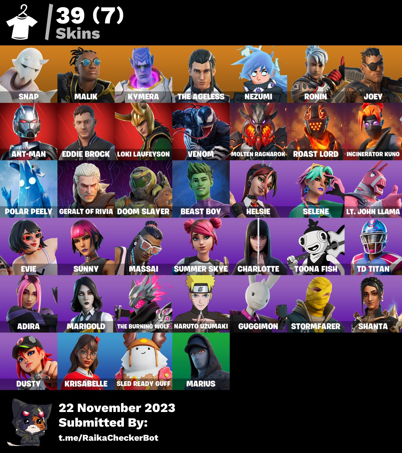 [PC/PSN] 39 skins | Snap | Malik | Kymera | The Ageless | Nezumi ...