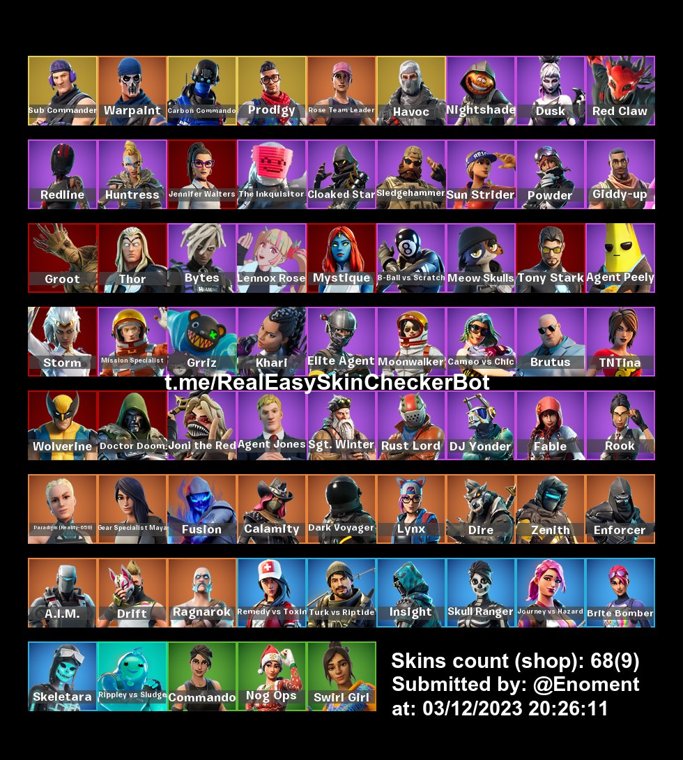 58 SKINS. fortnite full access. PRODIGY. HAVOC. FUSION. MISTIQUE. ELITE ...