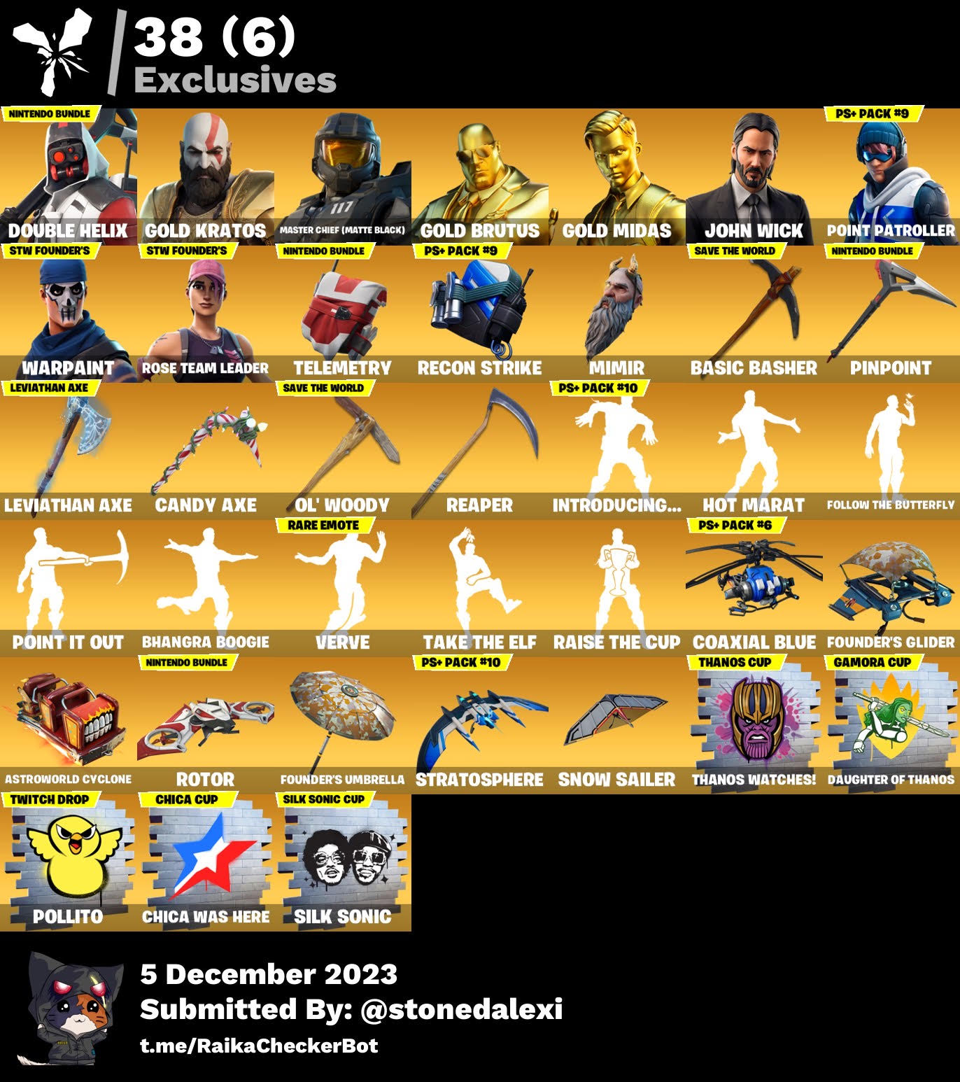 Double Helix | 300 Skins | Master Chief (Matte Black) | Gold Kratos ...