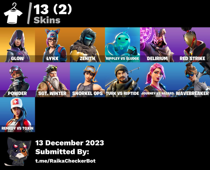 13 skins | Glow | Lynx | Zenith | Rippley vs Sludge | Delirium | Red ...