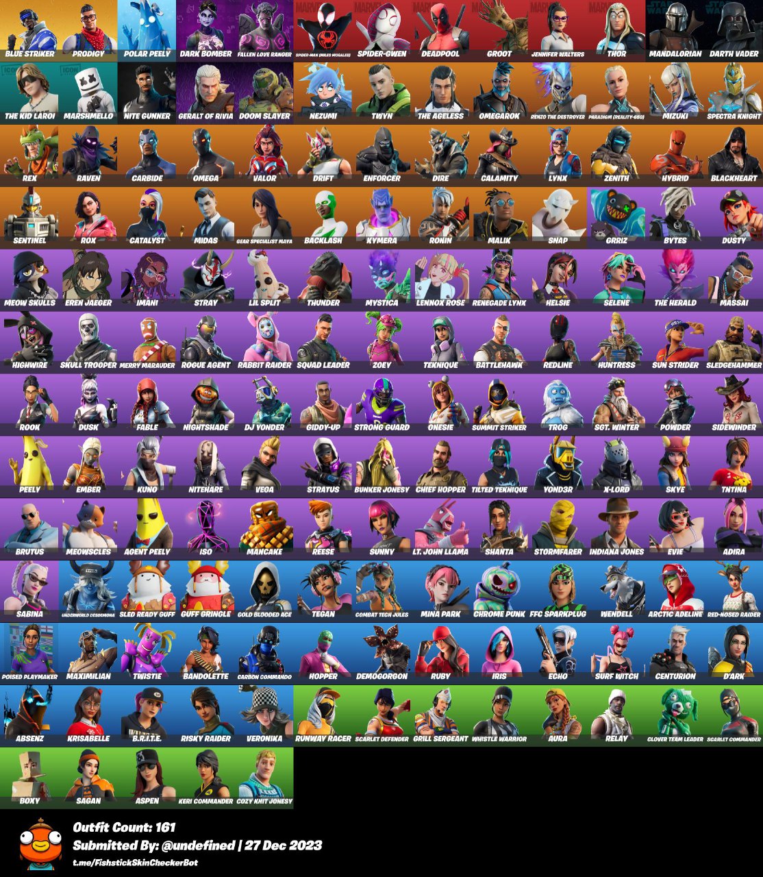 Strong Guard + Rogue Agent + Blue Striker + Prodigy + 155 skins ...