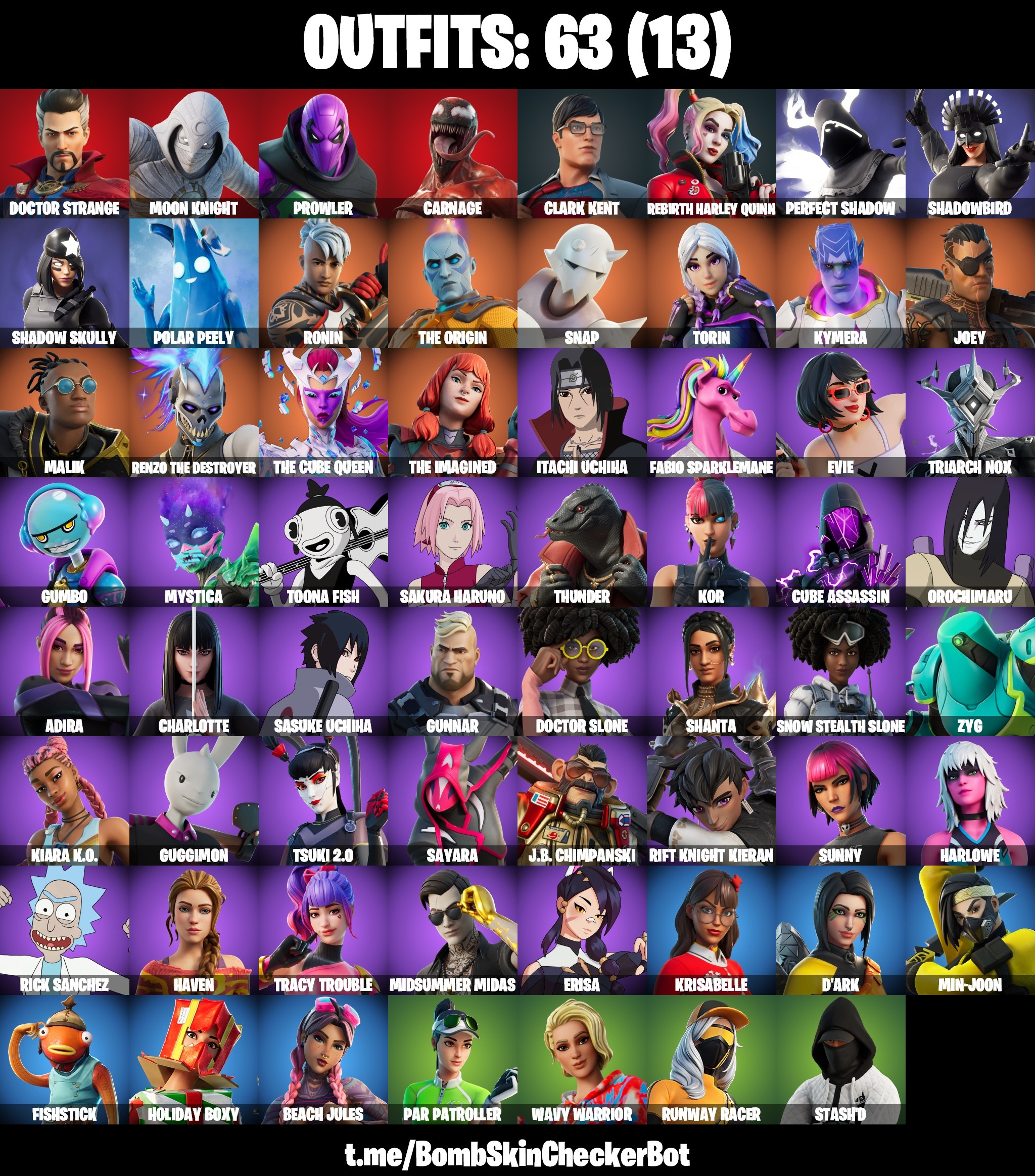 [ PC ] 63 SKINS/ SHADOW SKULLY/ DC STRANGE/ MOON KNIGHT/ CARNAGE ...
