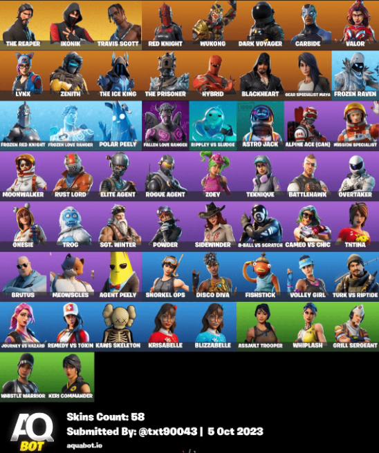 FA / 55 Skins / PSN, XBOX, NINTENDO, PC / Ikonik, Travis Scott, The ...