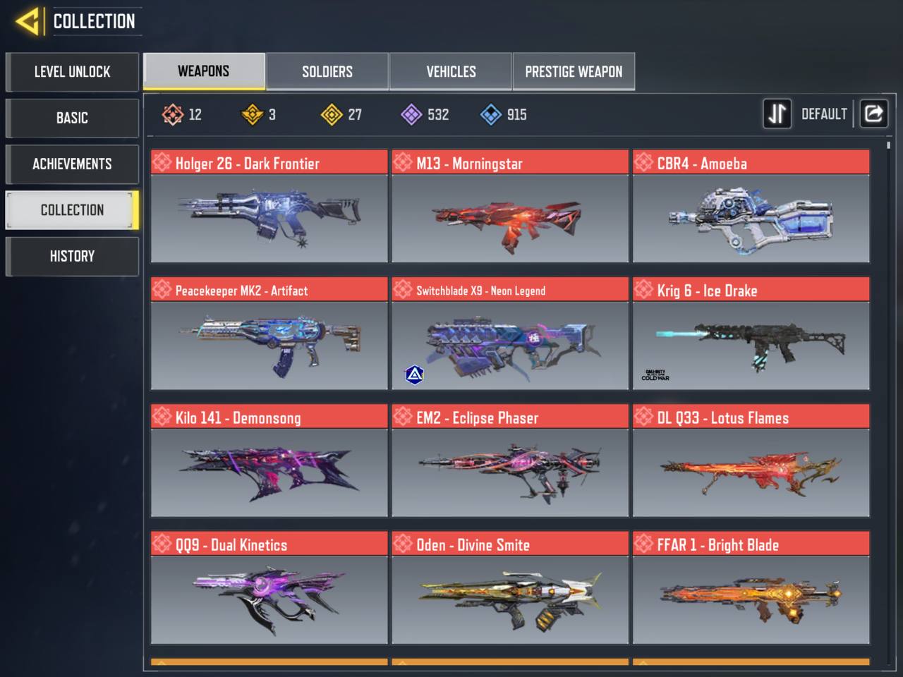 A1 (Lvl 300)(Mythic Gun:12)(Legend Gun:27)(Mythic Skin:1)(Legend Skin:3 ...