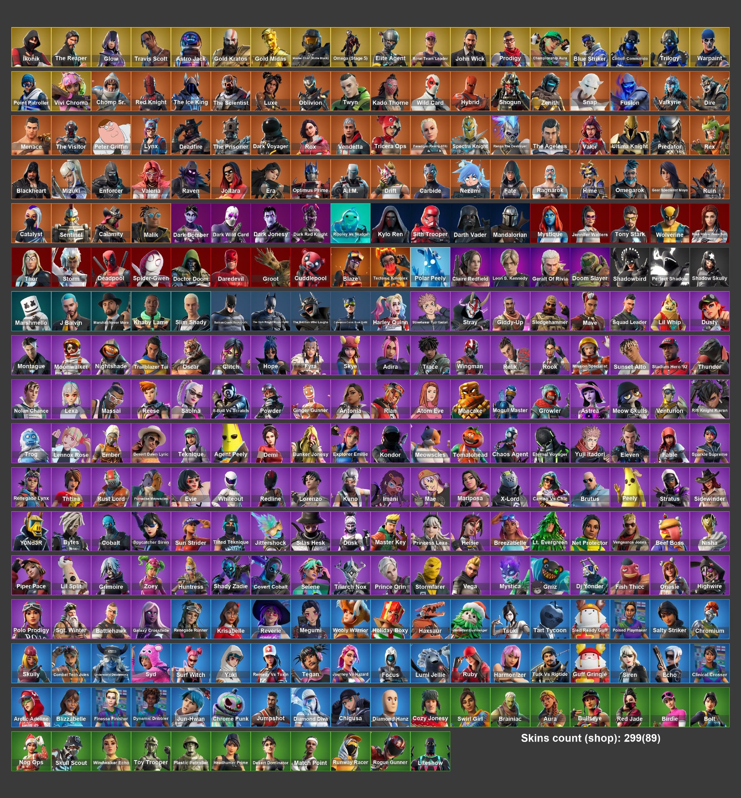[PC] 299 skins | OG STW | IKONIK | The Reaper | Glow | Travis Scott ...