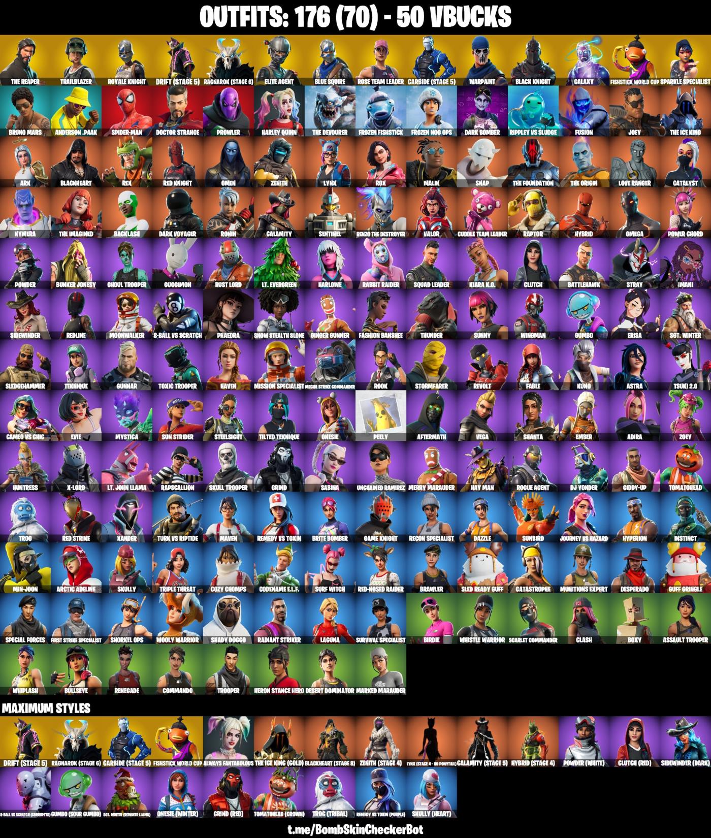 176 skins | The Reaper/Elite Agent/Blue Squire/Trailblazer/Omega/Galaxy ...