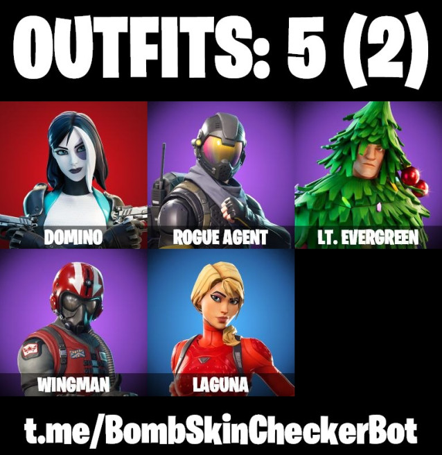 Domino | Rogue Agent | Lt. Evergreen | Wingman | Laguna | 5 SKINS,CAN ...