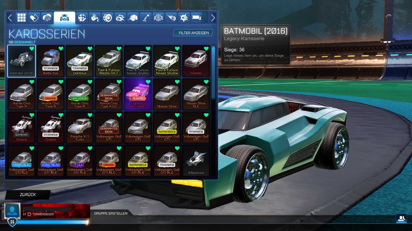 Rocket League Account with Black Dieci, Black Octane, TW Octane, TW ...