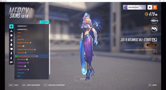 490 Skins + 7 Golden Weapons + MERCY 2019 ATLANTIC ALL-STARS + D.VA ...