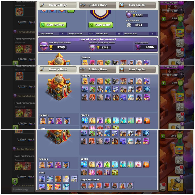 Full Future & Chess Skin Scenary Set_Th16 Full Max_4 Heros 9 Pet Max_15 Skins_Giant Gauntlet ...