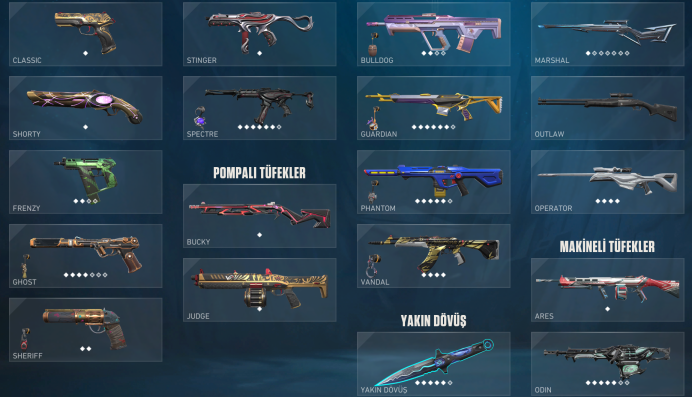 VALORANT EU WEST SERVER 163 SKINS (CHAMPİONS 2021 VANDAL, ARCANE ...