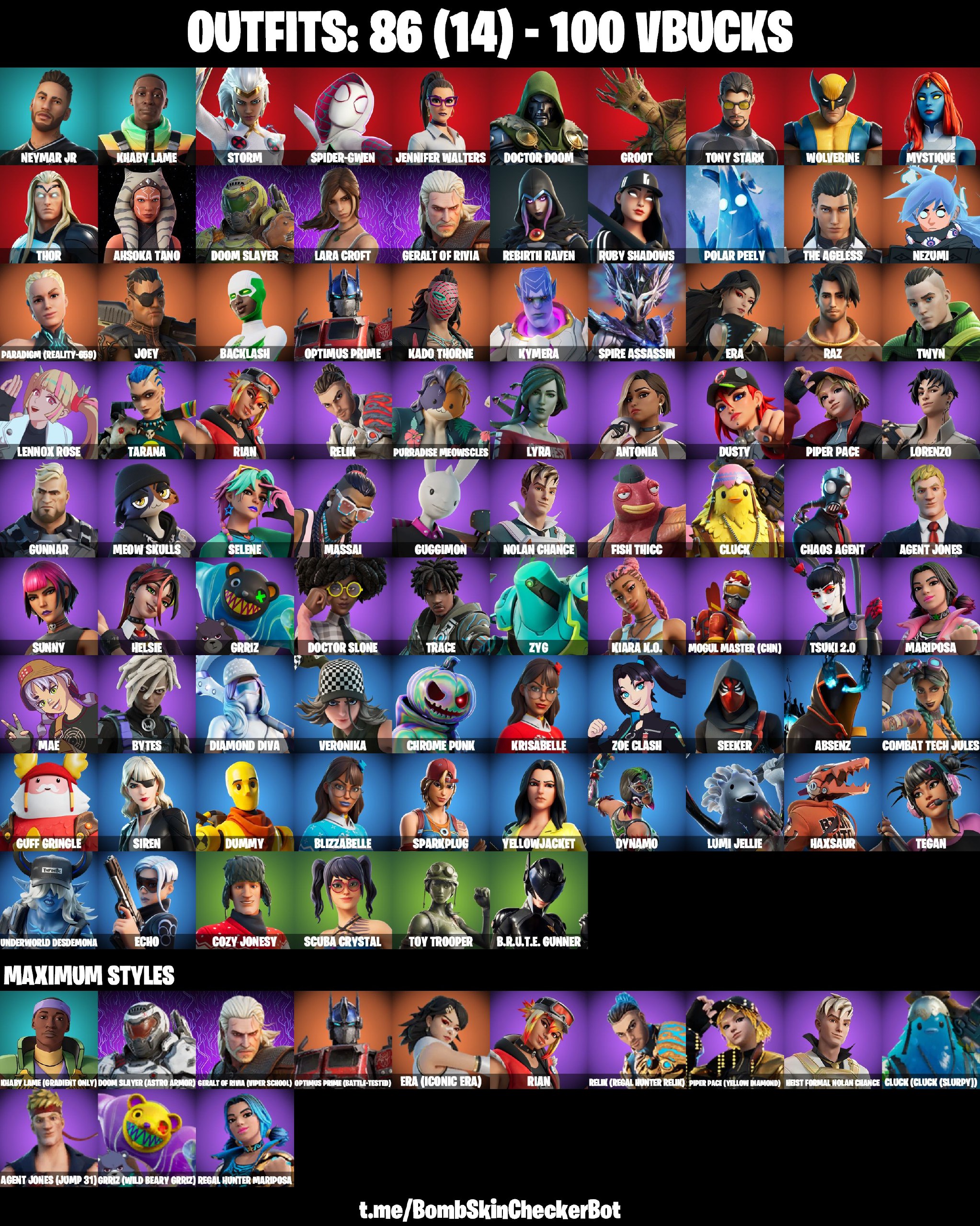 [PC/XBOX/NINTENDO] 86 Skins | Candy Axe , Star Wand , Spider Gwen ...