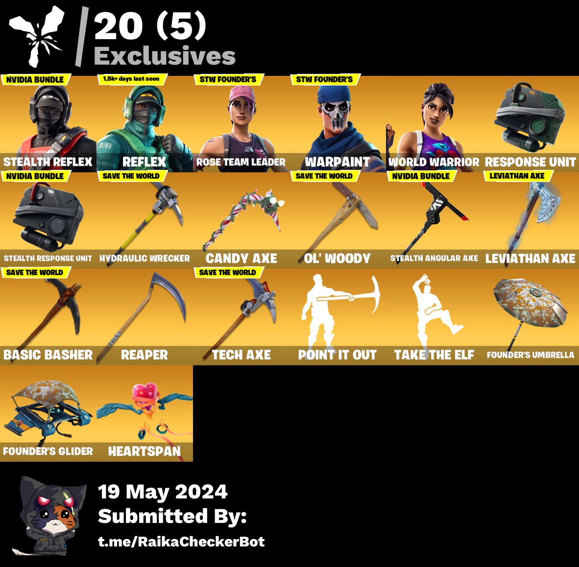 [PC] 139 skins | OG STW | Stealth Reflex | Reflex | World Warrior ...