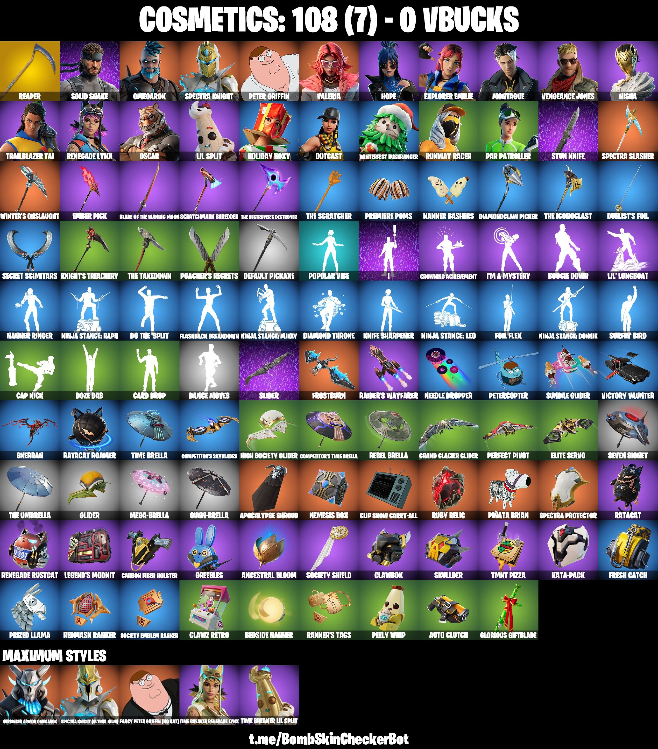 [PC/PSN/XBOX/NINTENDO] 19 Skins | Reaper Axe , Solid Snake , Holiday ...
